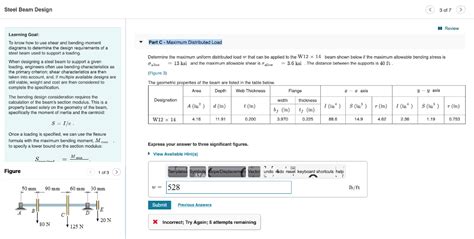 Solved Part B Determine Necessary Beam Width Determine The Chegg