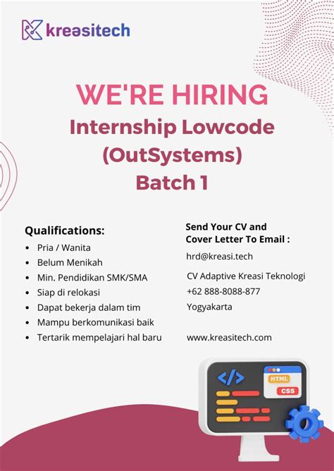 Resmi Dibuka Internship Lowcode Outsystems Batch 1 Yukk Daftarkan Dirimu Terbuka Untuk