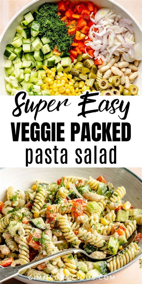Super Easy Veggie Packed Pasta Salad Vegetarian Pasta Salad