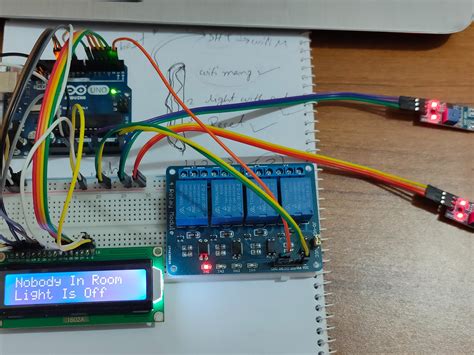 bidirectional visitor counter with automatic light control arduino