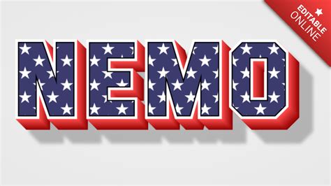 Nemo 3d With United States Flag Text Effect Generator