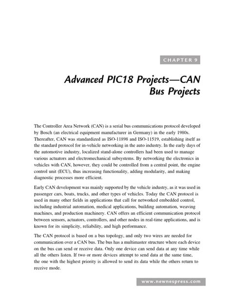 advanced pic18 projects can bus projects pdf microcontroller