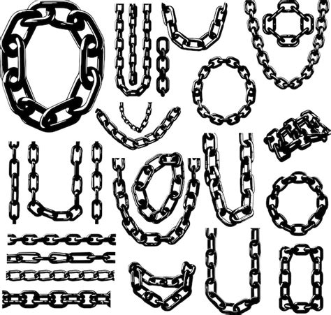 Premium Vector Chains Set Chain Vector Illustration On A White Background