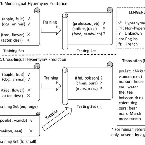 A Toy Example Of Monolingual And Cross Lingual Hypernymy Prediction