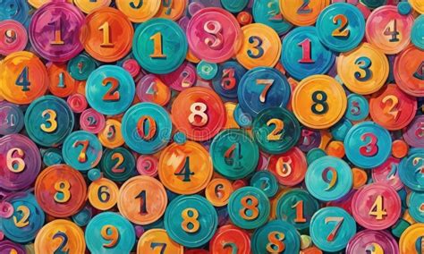 Vibrant Array Colorful Circles Each Containing Unique Number Creates