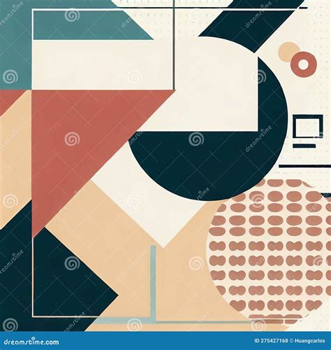 Abstract Bauhaus Geometric Pattern Background Vector Circle Triangle