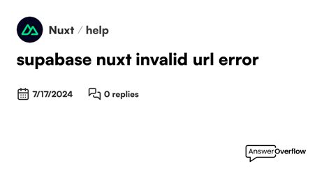 Supabase Nuxt Invalid Url Error Nuxt