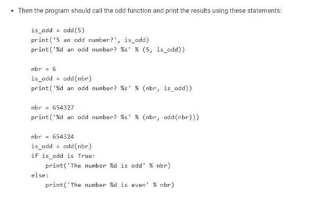 Solved 2 Write A Python Program Called Odd Py That Creates Chegg Com