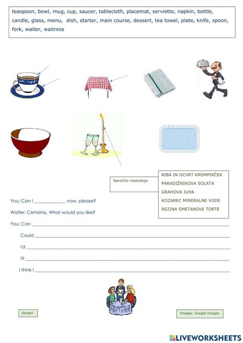 At The Table Free Interactive Worksheets 6401237
