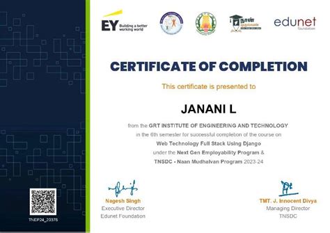 Janani L On Linkedin Naanmudalvan Html Css Django Naanmudalvan
