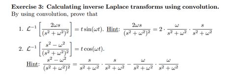 solved exercise 3 calculating inverse laplace transforms