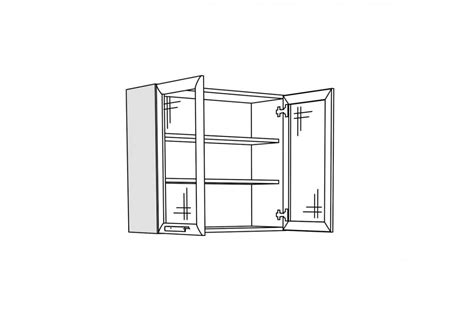 Кухненски шкаф горен с две витрини In V80 S дъб артизан • Модулна кухня In дъб артизан • Мебели