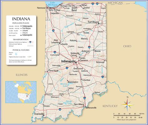 Indiana Cities Map Guide Of The World