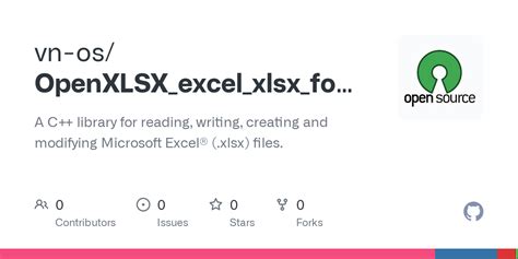 Github Vn Os Openxlsx Excel Xlsx For Cpp A C Library For Reading Writing Creating And
