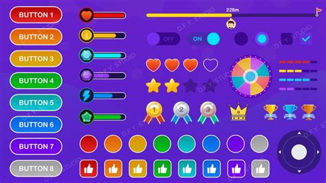 Fantasy Purple Gui Pack Horizontal Mobile 2d Gui Unity Asset Store Unity Unity Asset