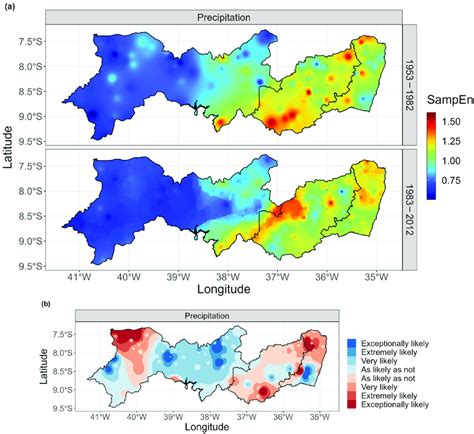 a spatial distribution of mean sampen values for original series