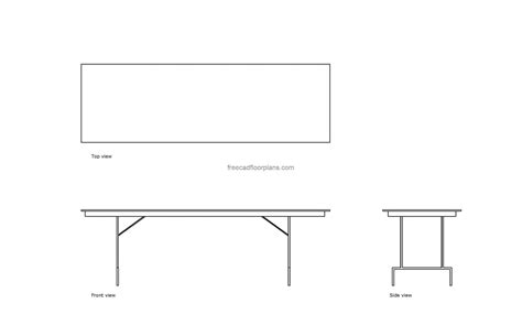 Folding Table Free Cad Drawings