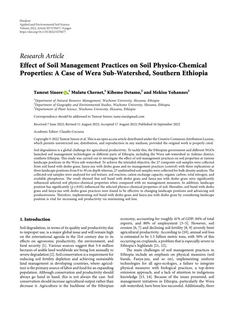 (PDF) Effect of Soil Management Practices on Soil Physico-Chemical Properties: A Case of Wera ...