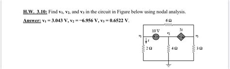 Answered Hw 310 Find V1 V2 And V3 In The Bartleby