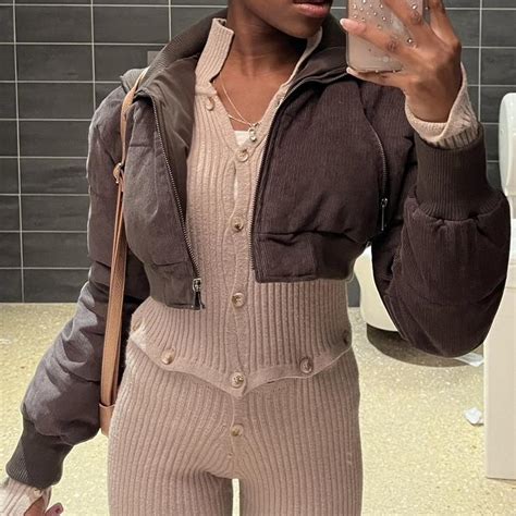 Urban Outfitters Brown Crop Jacket Kept Me Pretty Depop