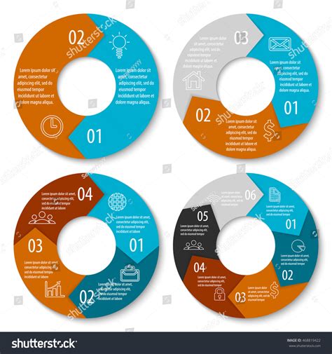 Vector Template Round Diagram Graph Chart vector de stock libre de regalías