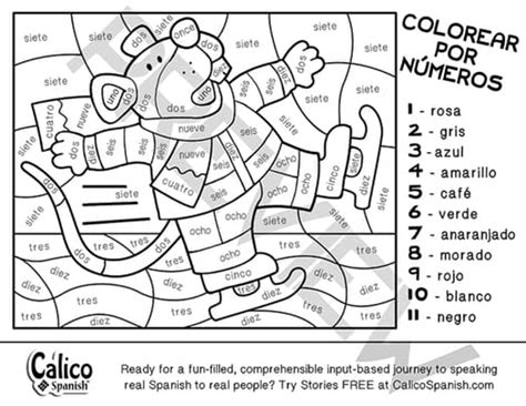 Spanish Color By Number Worksheets Free 10 Free Printable Winter Color