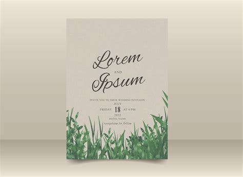 Premium Vector Elegant Greenery Wedding Invitation Card