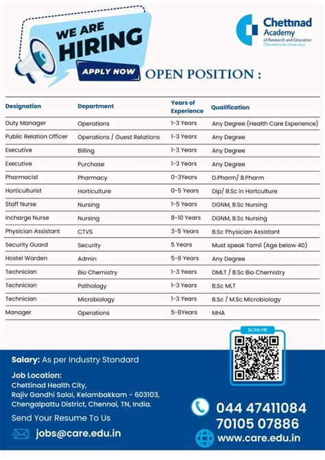 Vanithadevi M On Linkedin Greatopportunity Hiring Chettinadhospitals