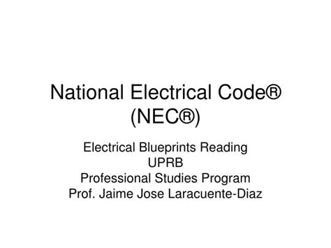 Ppt National Electrical Code® Nec® Powerpoint Presentation Free Download Id985241
