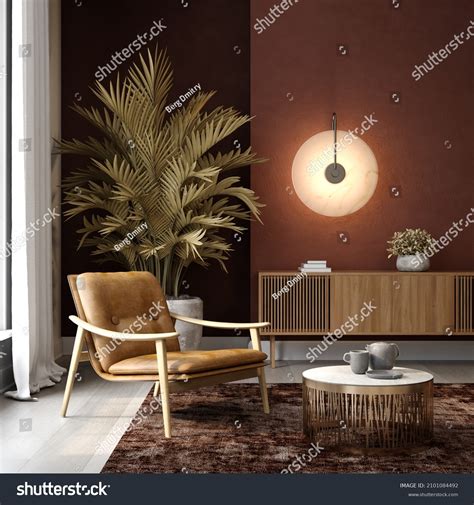 현대적인 거실 3d 렌더링의 미니멀한 인테리어 스톡 일러스트 2101084492 Shutterstock