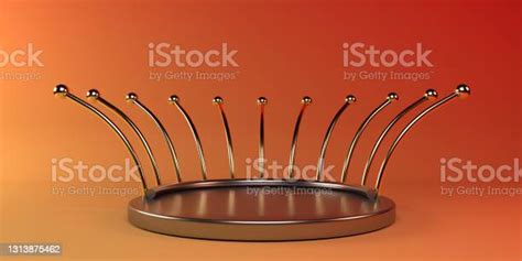 금속 요소와 제품에 대한 금속 베이스와 연단의 추상 적 기하학적 모양 최소한의 개념 3d 렌더링 0명에 대한 스톡 사진 및 기타 이미지 Istock