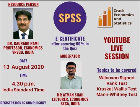 Dr Atman Shah On Linkedin We Are Organizing A Youtube Live Session On Non Parametric Tests Using