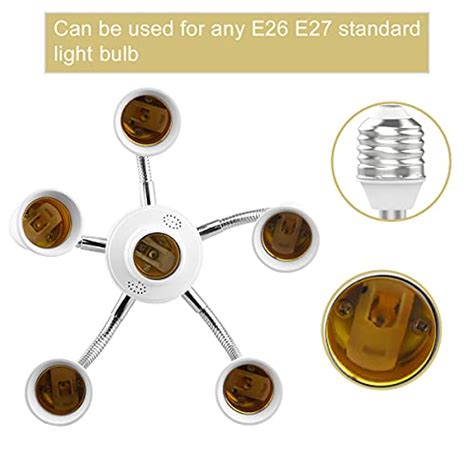 Splitter Socket Adapter 6 In 1 E26 E27 Light Socket Splitter Bulb Lamp