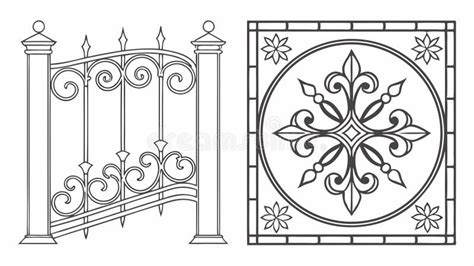 Ornate Gate Section Decorative Metalwork Illustration Vector Design Generative Ai Stock Vector