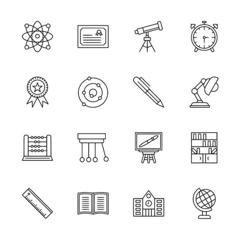 Set Of Icons For School Supplies And Classroom Items 57781564 Vector