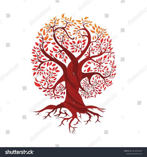 Abstract Tree Roots Vector Outline Illustration Stock Vector Royalty Free 2210162423
