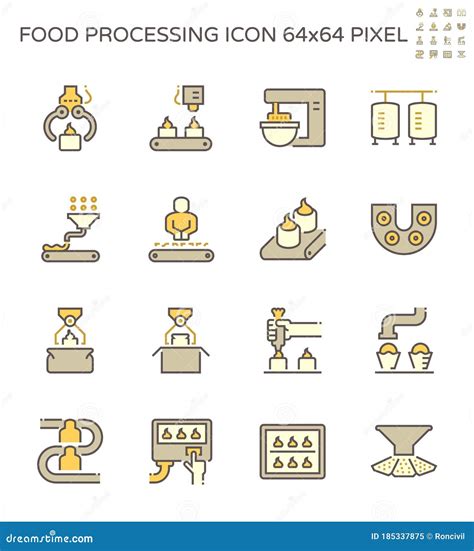 Food Processing Industry Icon Stock Vector Illustration Of Equipment