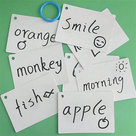 20 pcs blank writing cards double side reusable card english memory
