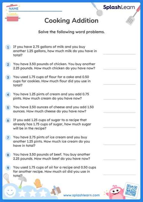 5th Grade Math Decimal Addition Word Problems Worksheets Free And Printable Splashlearn