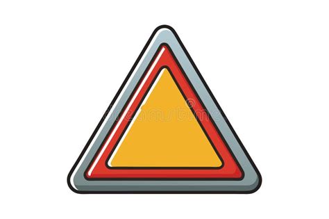 Illustration Of A Triangular Warning Symbol Vibrant Design With A Clear Exclamation Mark Ideal