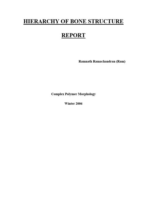 Hierarchy Of Bone Structure Pdf Bone Collagen