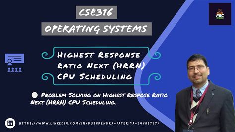 lecture 17 highest response ratio next hrrn cpu scheduling youtube