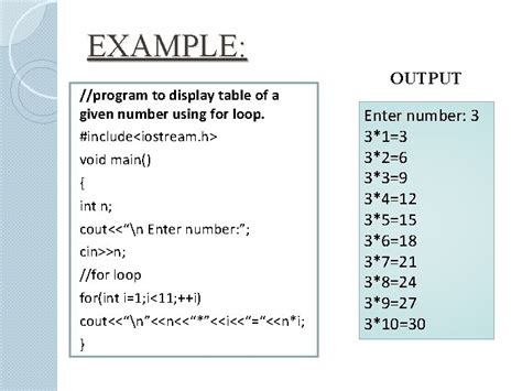 contents loop statements parts of a loop types