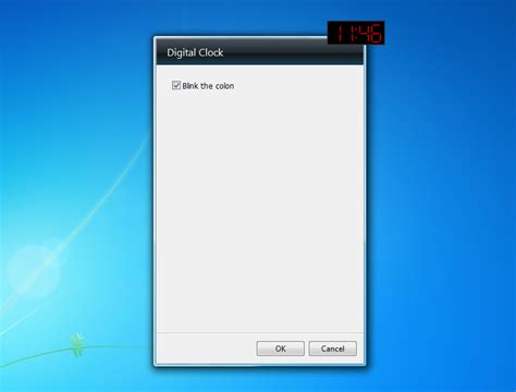 Red Digital Clock Windows Desktop Gadget