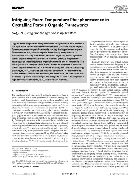 Intriguing Room Temperature Phosphorescence In Crystalline Porous Organic Frameworks
