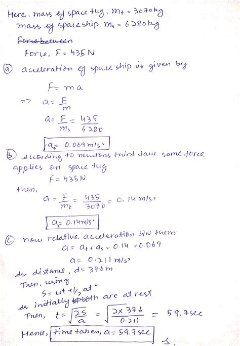 Solved Part C Only In The Future A Space Tug Is Connected To A