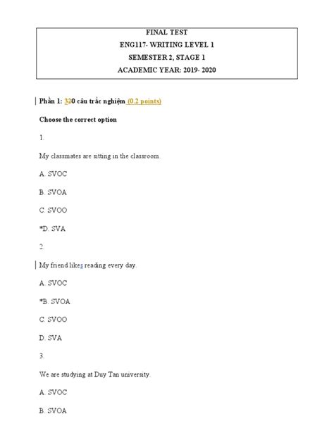 Final Test Key Eng117 Semester 2 Stage 1 19 20 Lan Thi Test 2