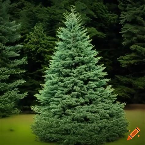 High Angle Shot Of A Conifer Tree