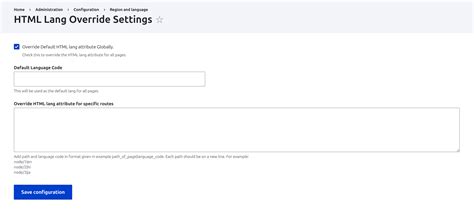 Html Lang Attribute Override