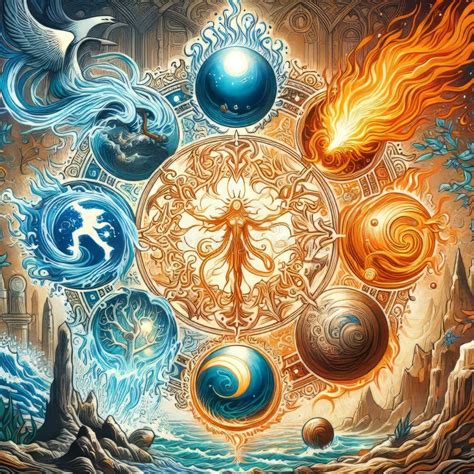 83 21 Tcg Artwork Elemental Magic Drawing A Magic Fe Stock Image